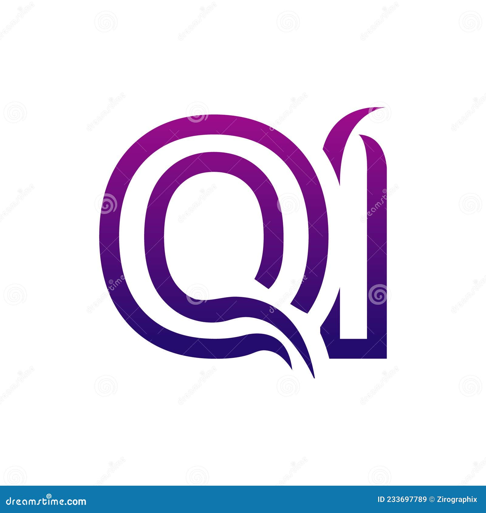 Stylish Creative QI Logo Icon Design Stock Vector - Illustration of ...