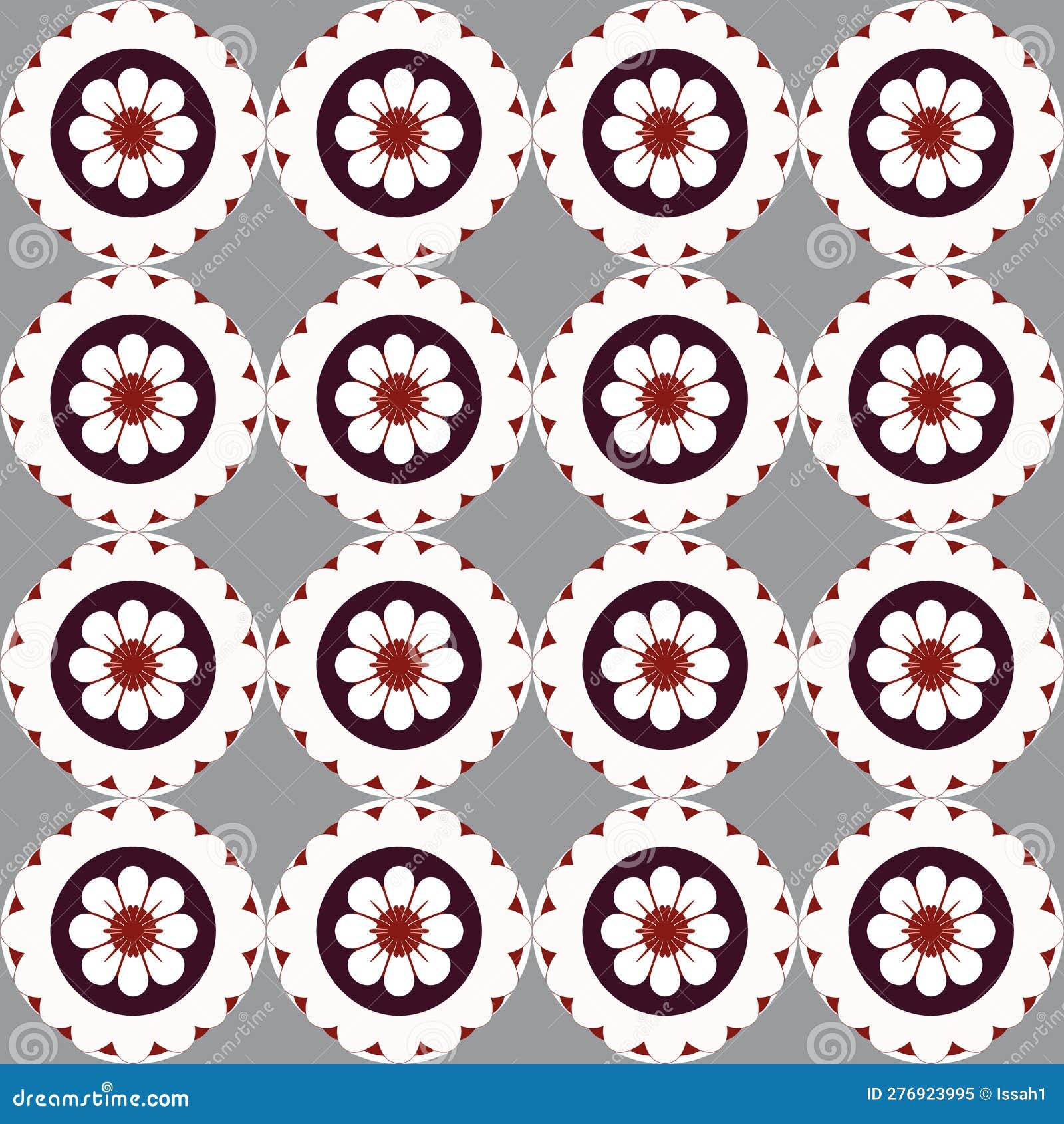Stylish and Creative Red and White Circular Seamless Repeating Pattern ...