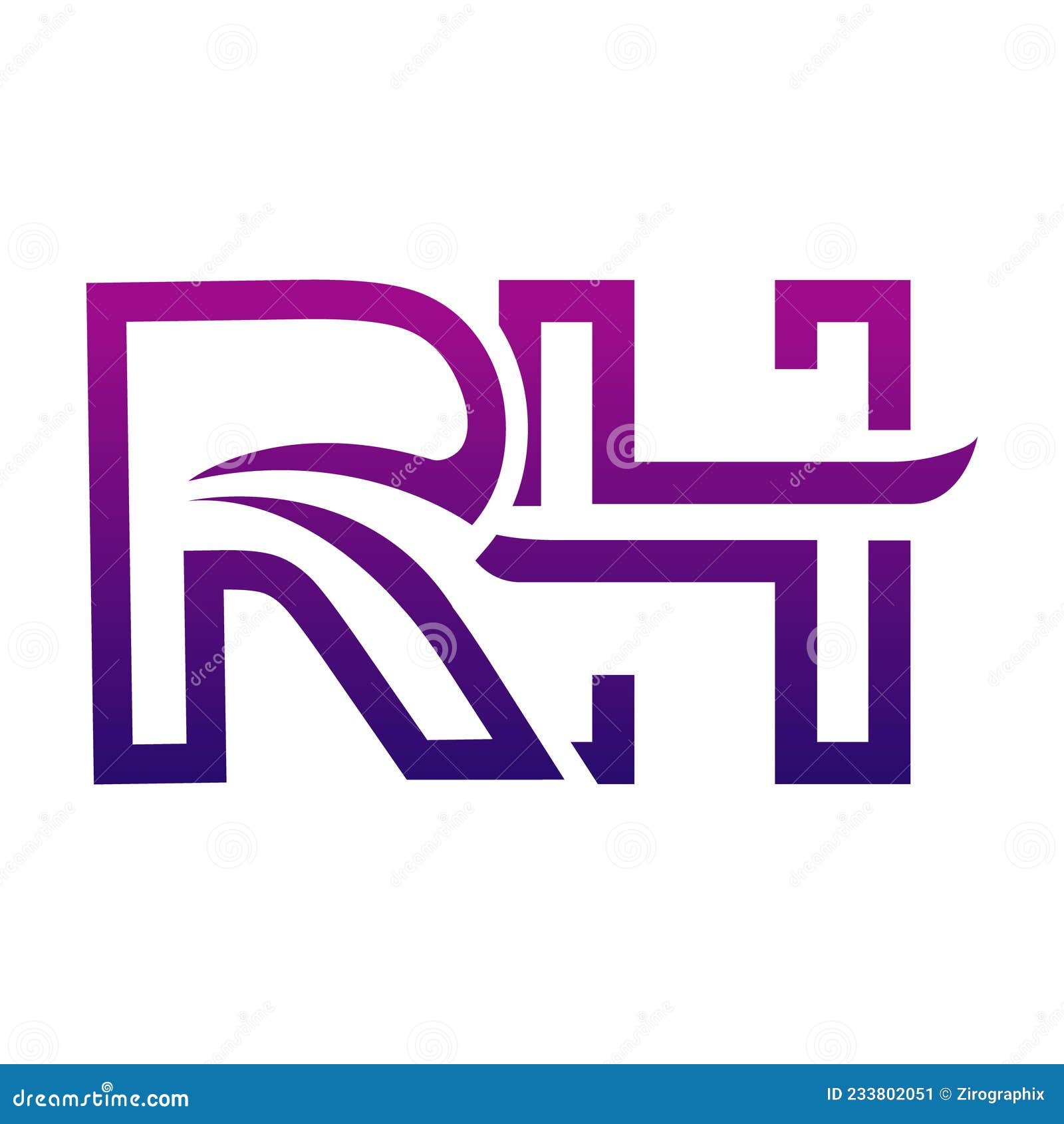 Stylish Creative RH Logo Icon Design Stock Vector - Illustration of ...