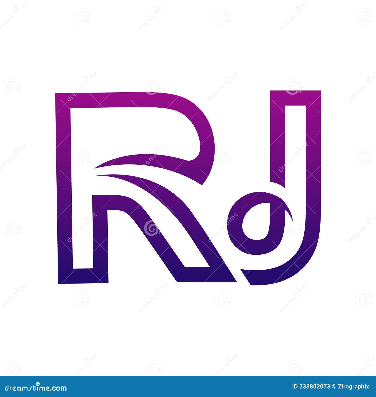 Stylish Creative RJ Logo Icon Design Stock Vector - Illustration of ...