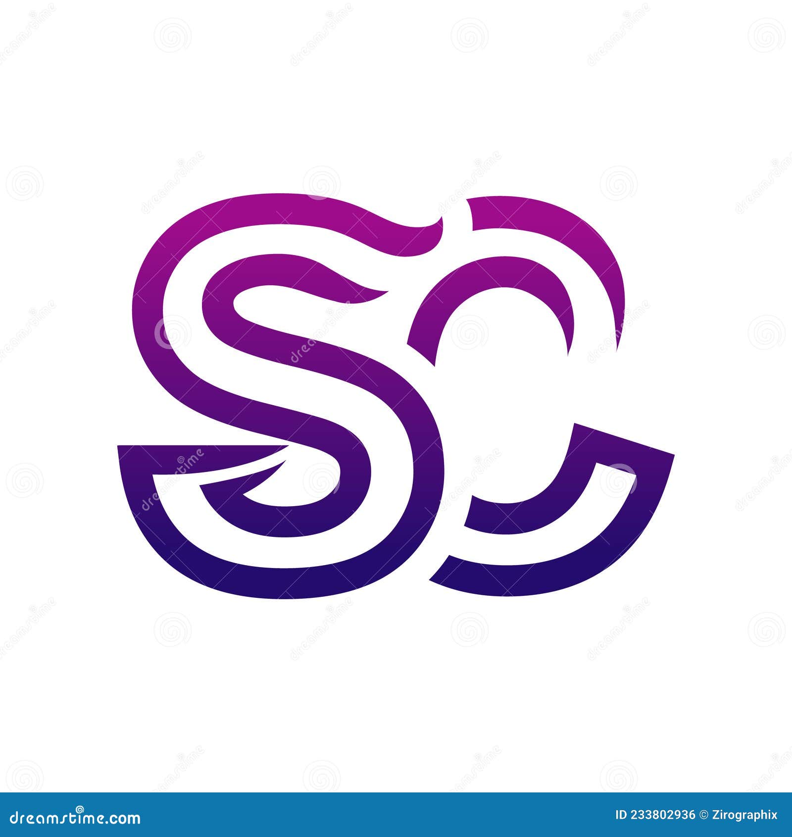 Stylish Creative SC Logo Icon Design Stock Vector - Illustration of ...