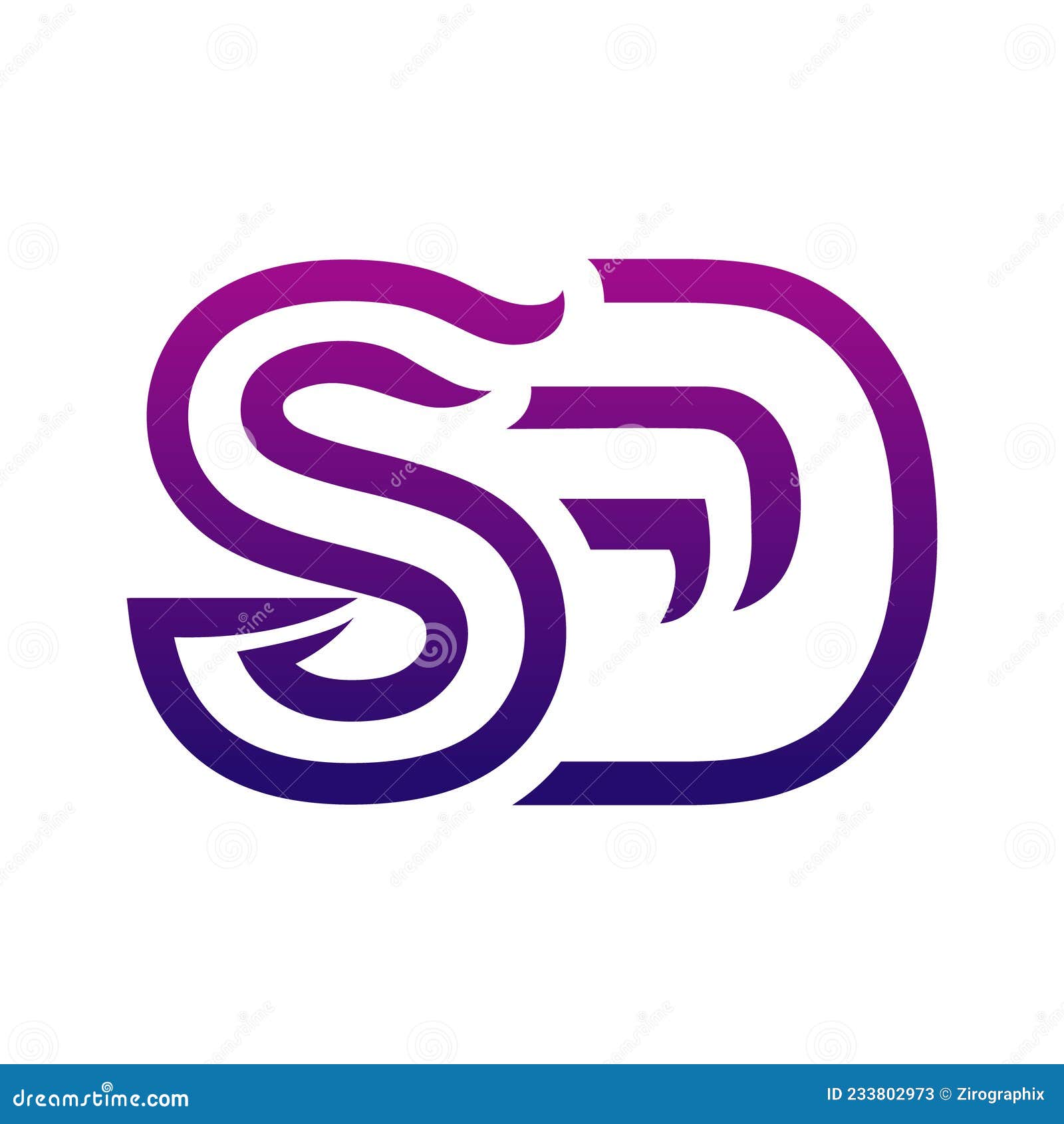 Stylish Creative SD Logo Icon Design Stock Vector - Illustration of ...