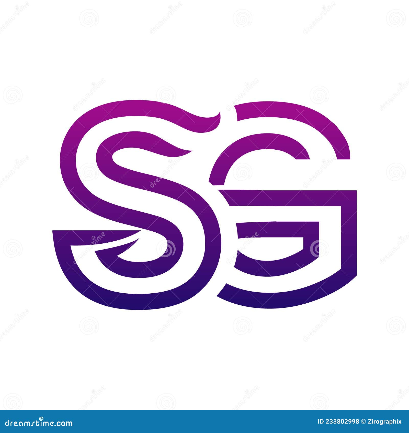 Stylish Creative SG Logo Icon Design Stock Vector - Illustration of ...