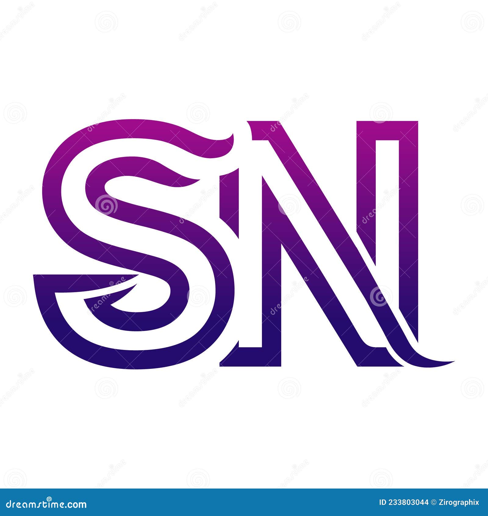 Stylish Creative SN Logo Icon Design Stock Vector - Illustration of ...