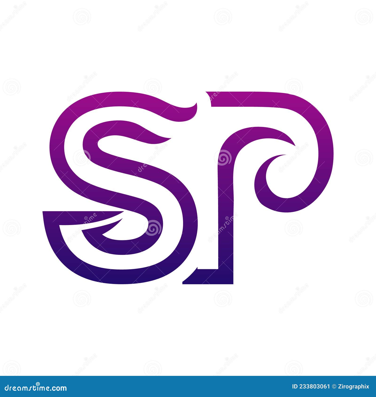 Stylish Creative SP Logo Icon Design Stock Vector - Illustration of ...