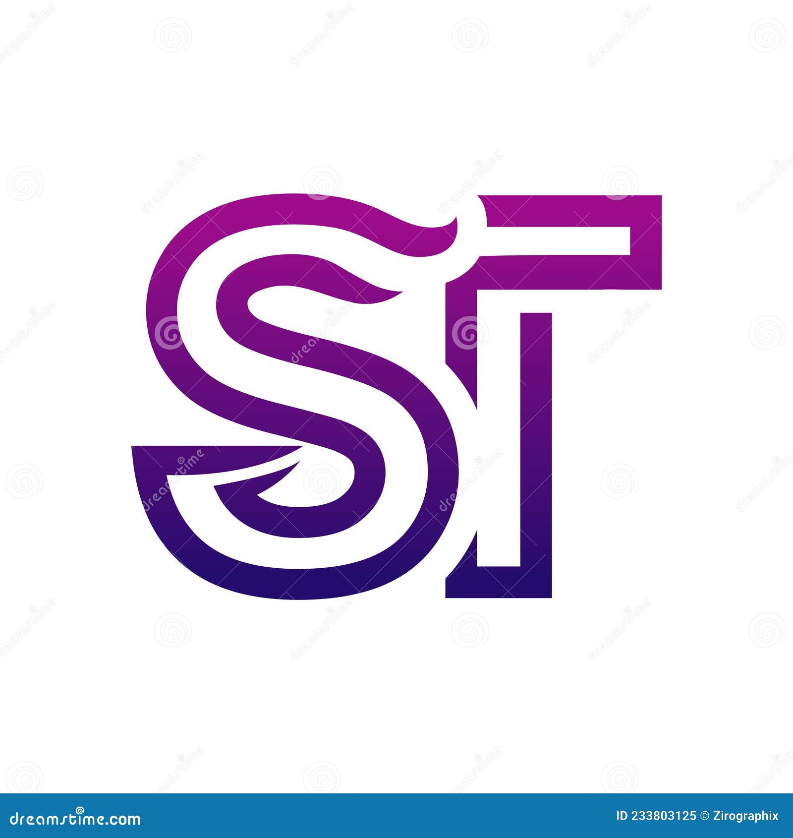 Stylish Creative ST Logo Icon Design Stock Vector - Illustration of ...