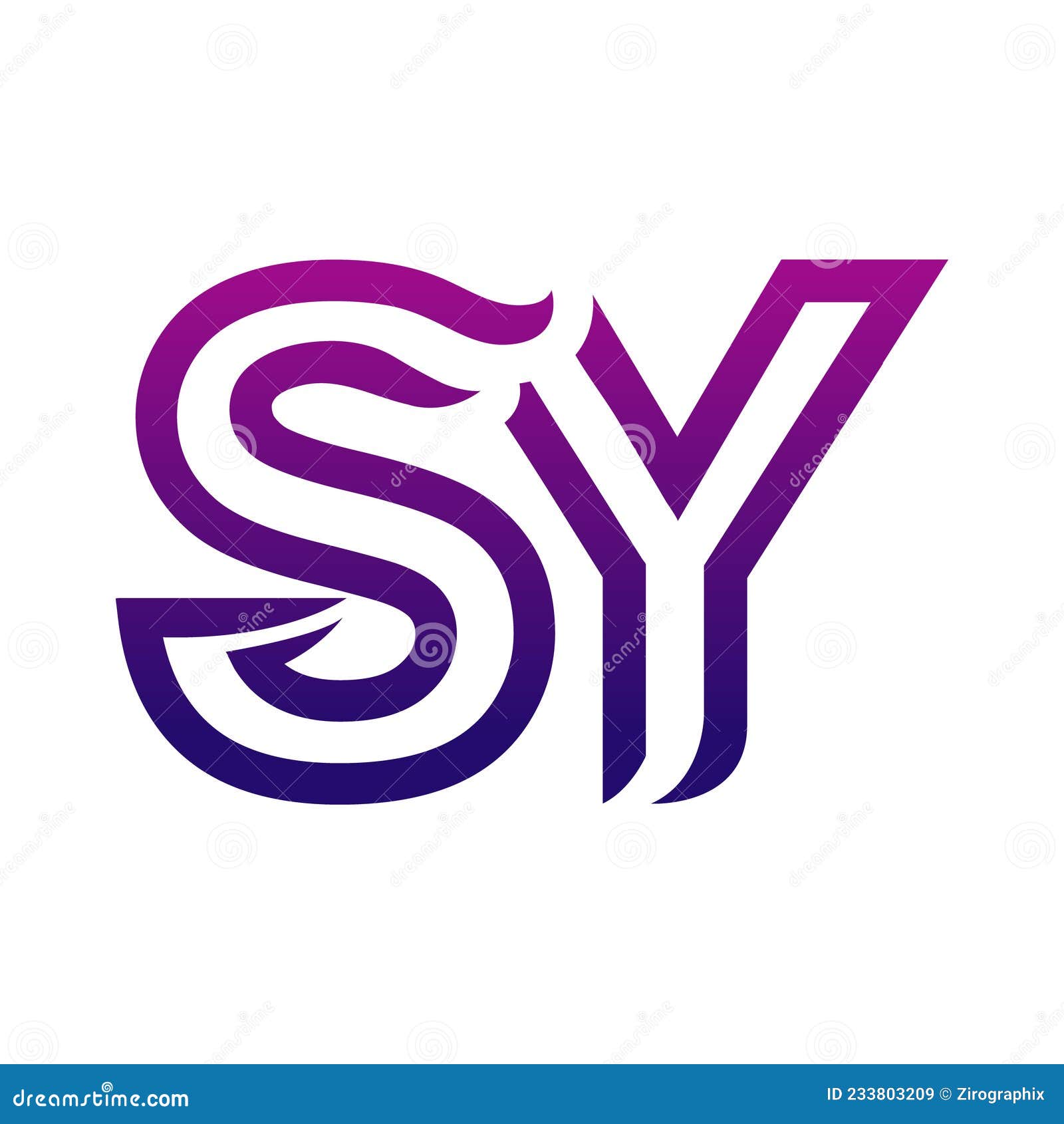 Stylish Creative SY Logo Icon Design Stock Vector - Illustration of ...