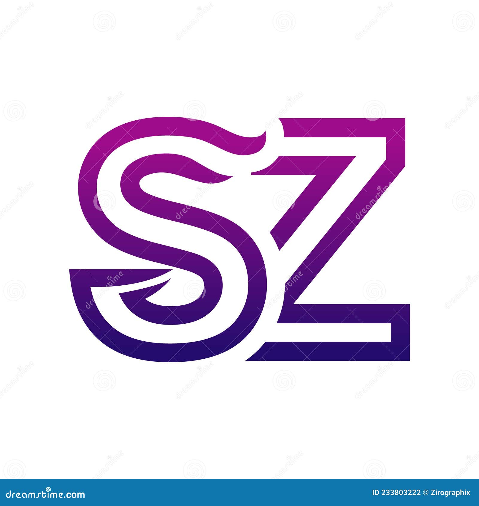Stylish Creative SZ Logo Icon Design Stock Vector - Illustration of ...