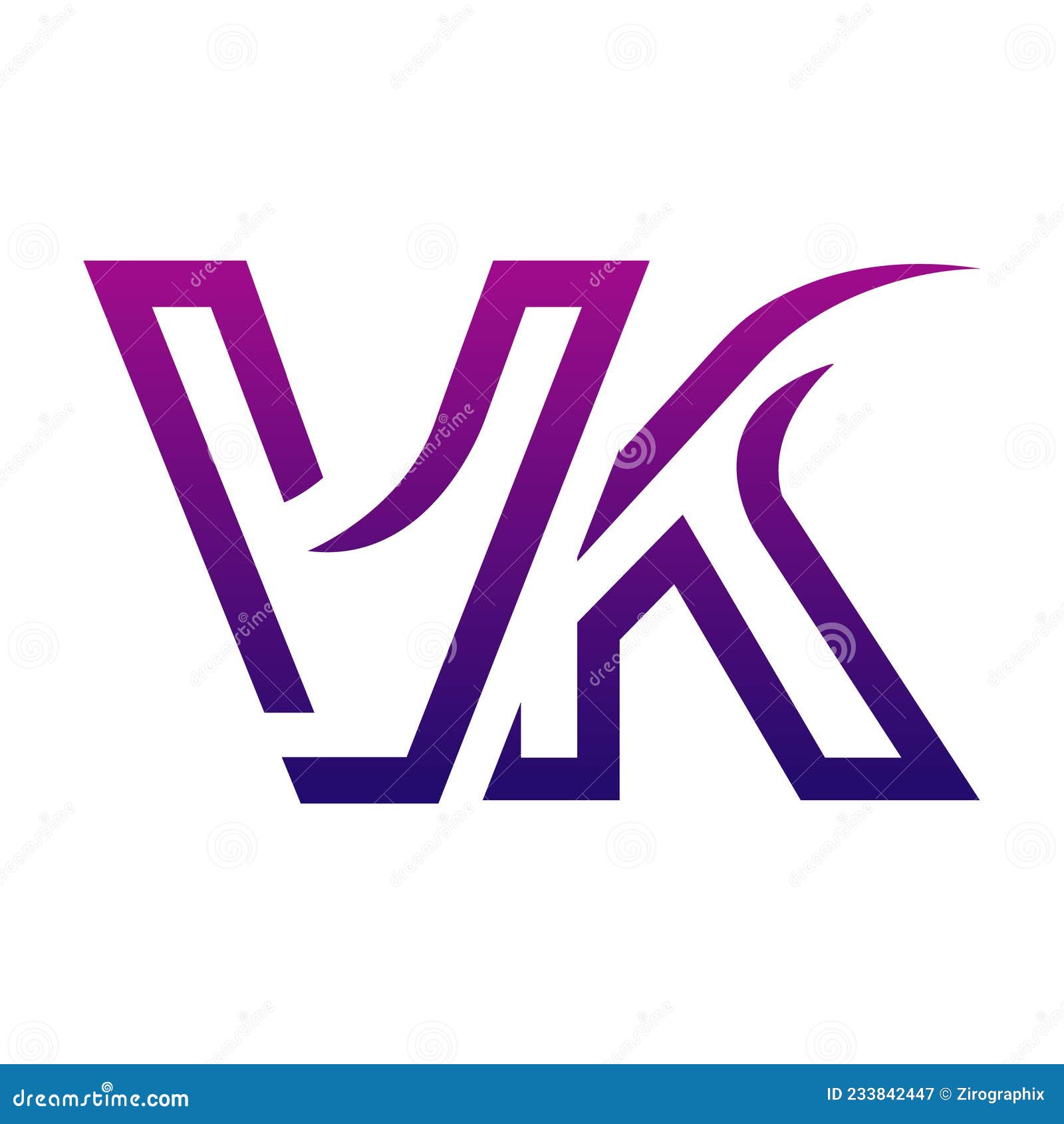 Stylish Creative VK Logo Icon Design Stock Vector - Illustration of ...