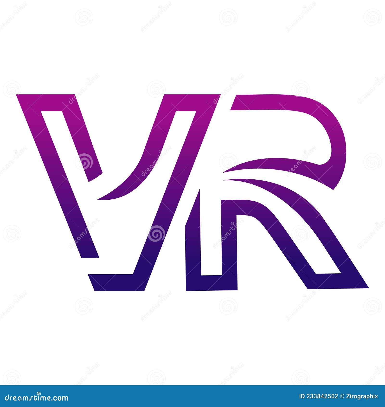 Stylish Creative VR Logo Icon Design Stock Vector - Illustration of ...