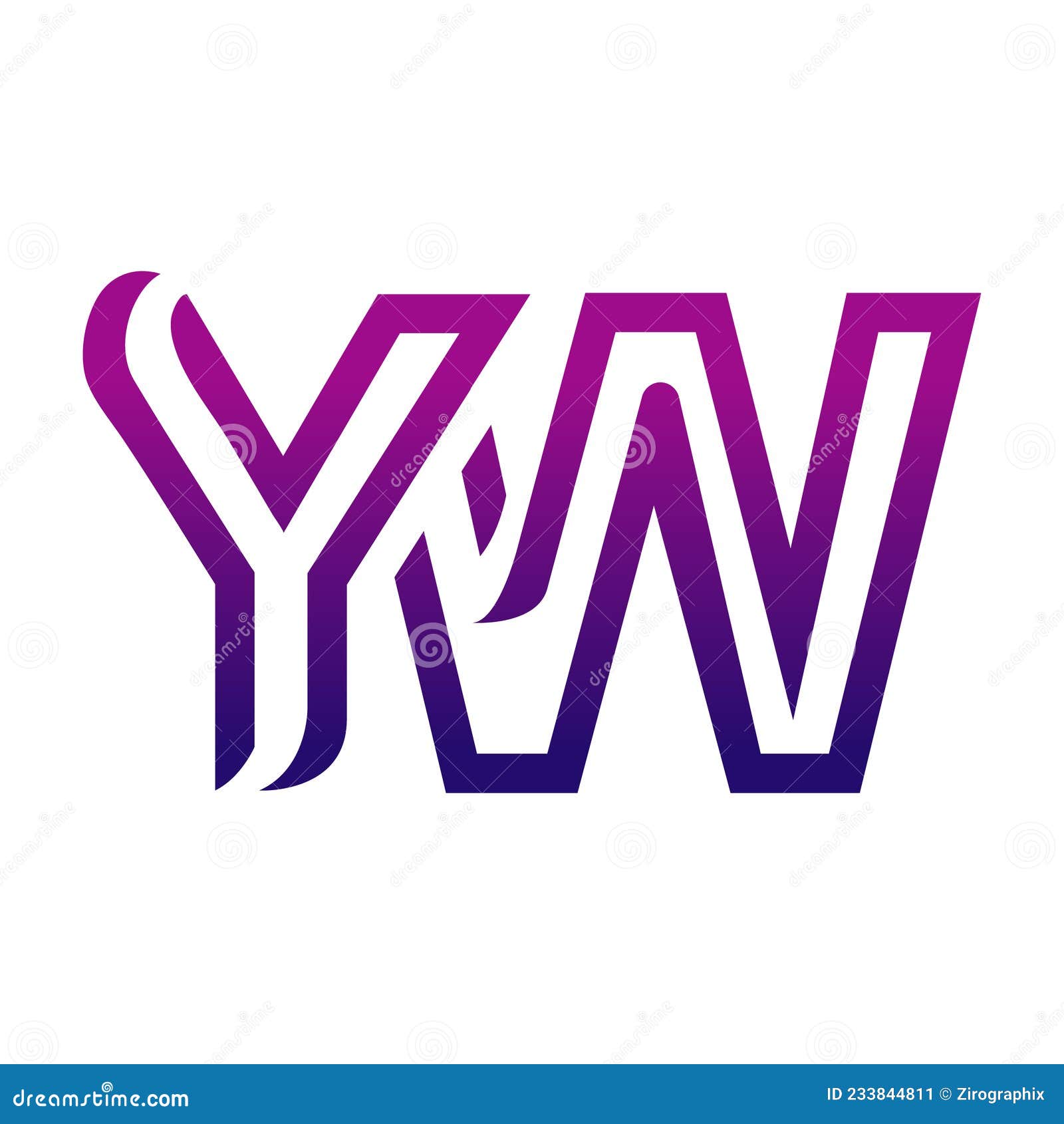 Stylish Creative YW Logo Icon Design Stock Illustration - Illustration ...