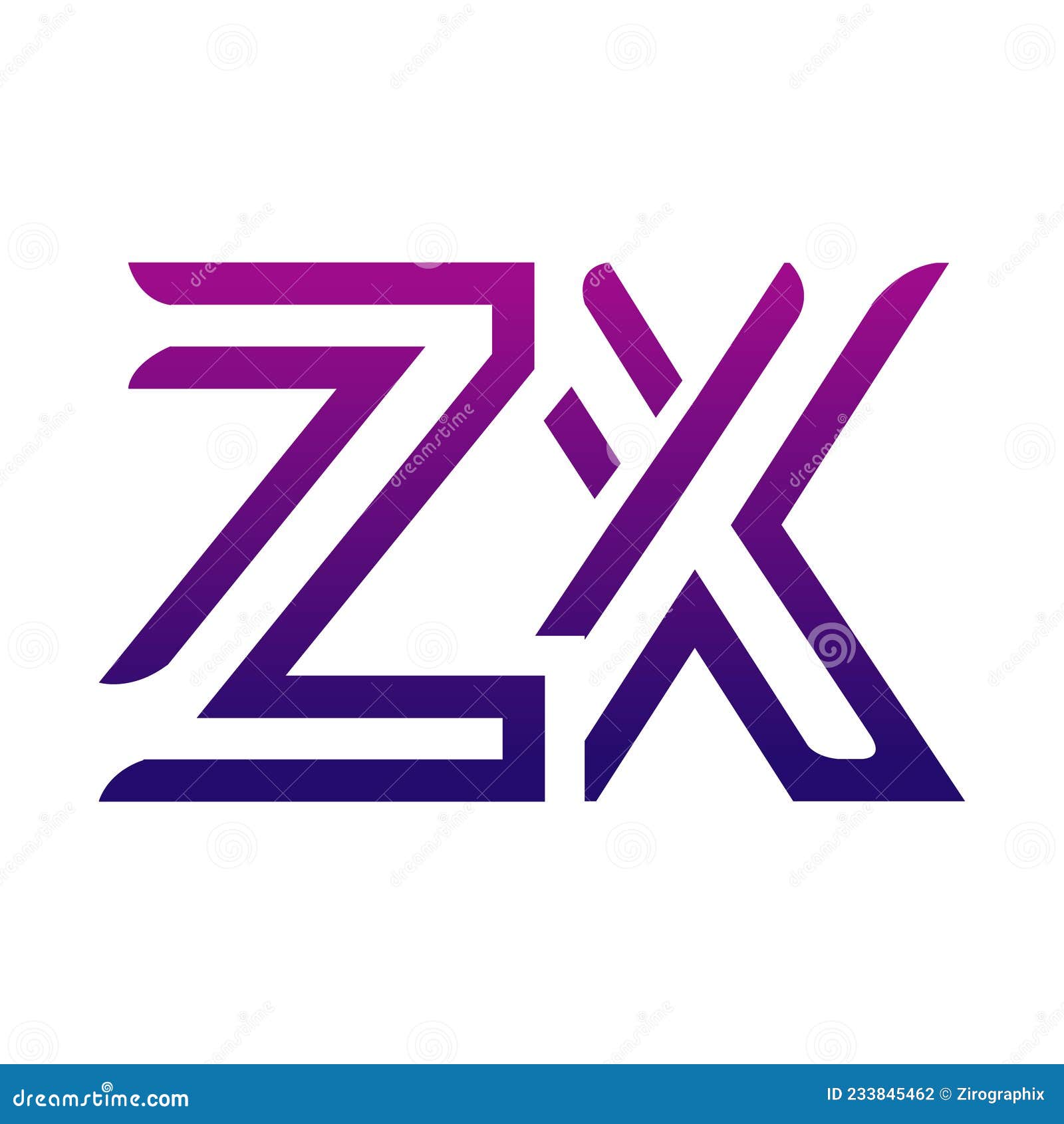Stylish Creative ZX Logo Icon Design Stock Vector - Illustration of ...