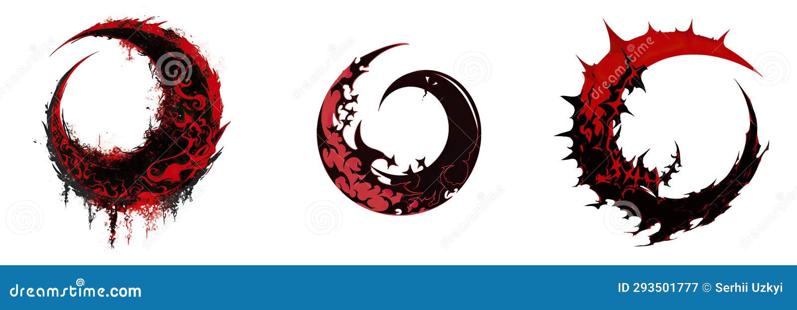 Stylish Cursed Moon in 2D Logo Style AI Generated Stock Illustration ...
