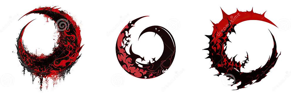 Stylish Cursed Moon in 2D Logo Style AI Generated Stock Illustration ...