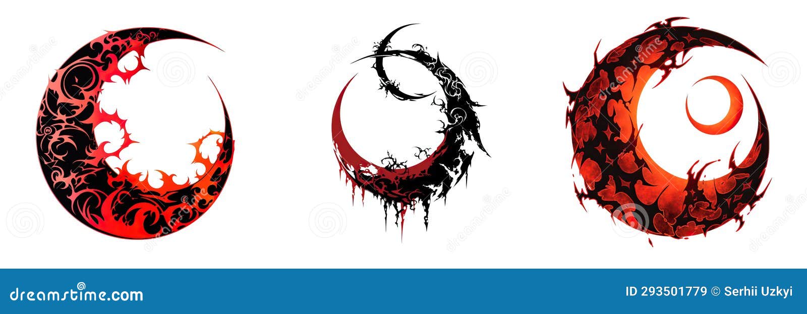 Stylish Cursed Moon in 2D Logo Style AI Generated Stock Illustration ...