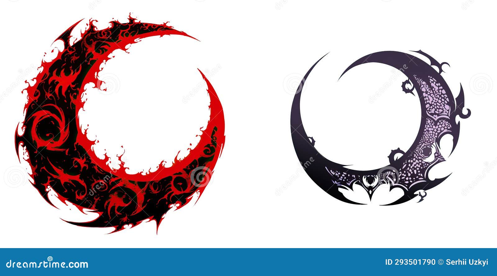 Stylish Cursed Moon in 2D Logo Style AI Generated Stock Illustration ...