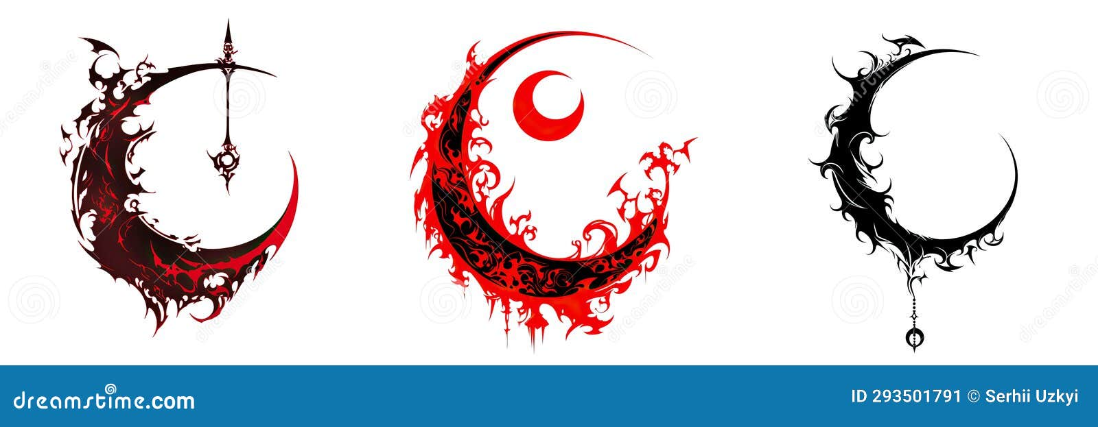 Stylish Cursed Moon in 2D Logo Style AI Generated Stock Illustration ...