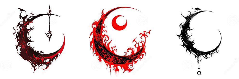 Stylish Cursed Moon in 2D Logo Style AI Generated Stock Illustration ...