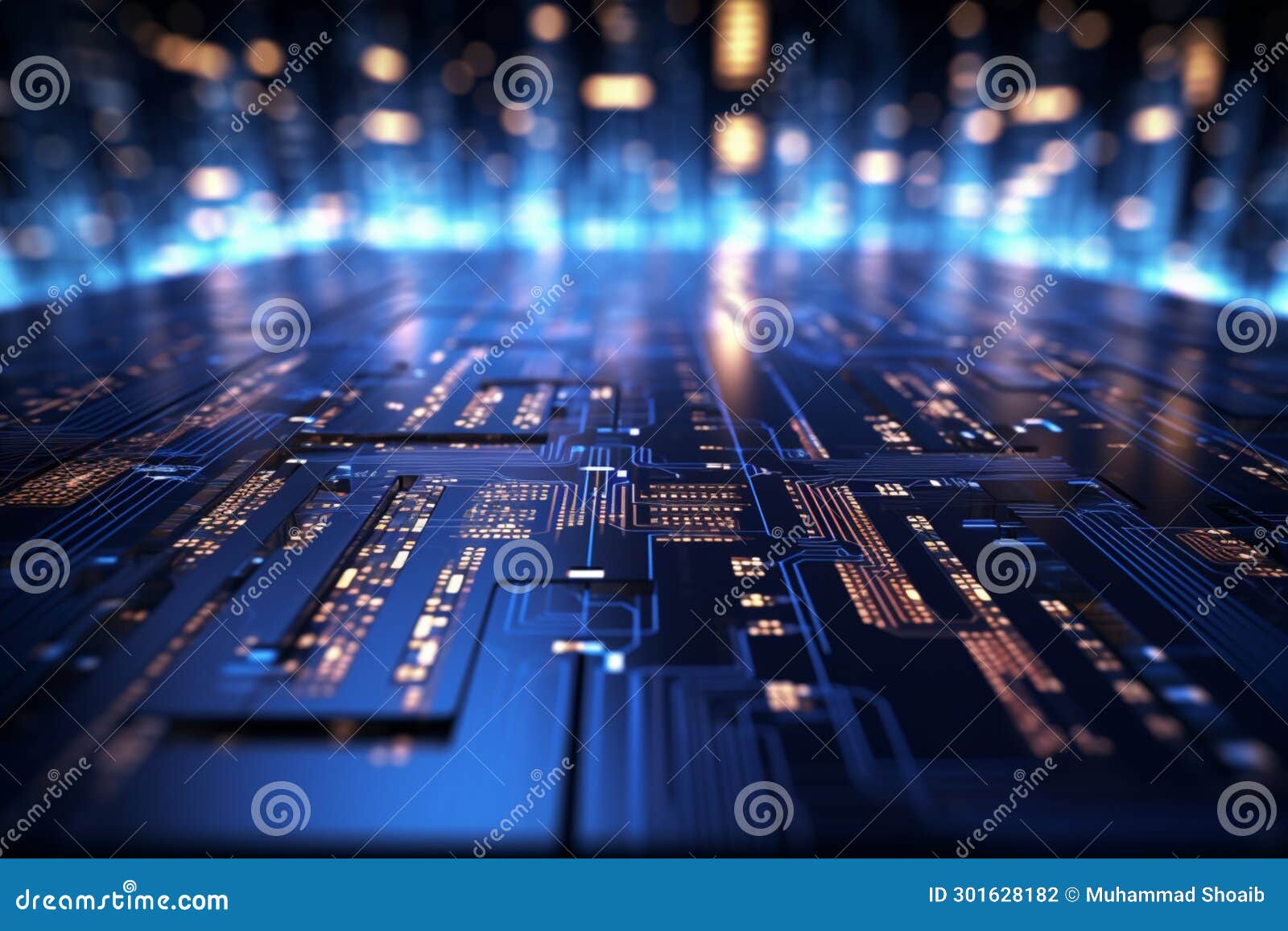 Stylish Cyber Circuitry Creating a Futuristic Technology Concept ...