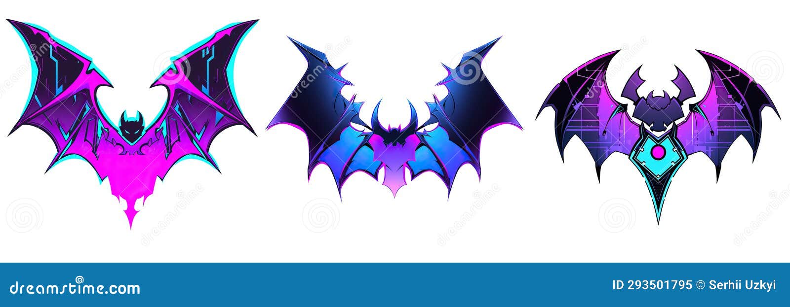 Stylish Cyberpunk Bat in 2D Logo Style AI Generated Stock Illustration ...