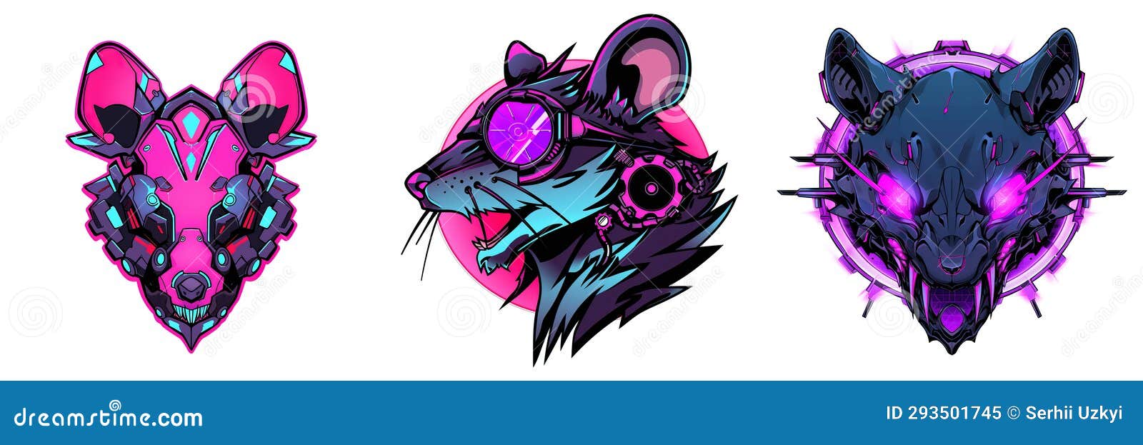 Stylish Cyberpunk Bat In 2D Logo Style AI Generated Royalty-Free Stock ...