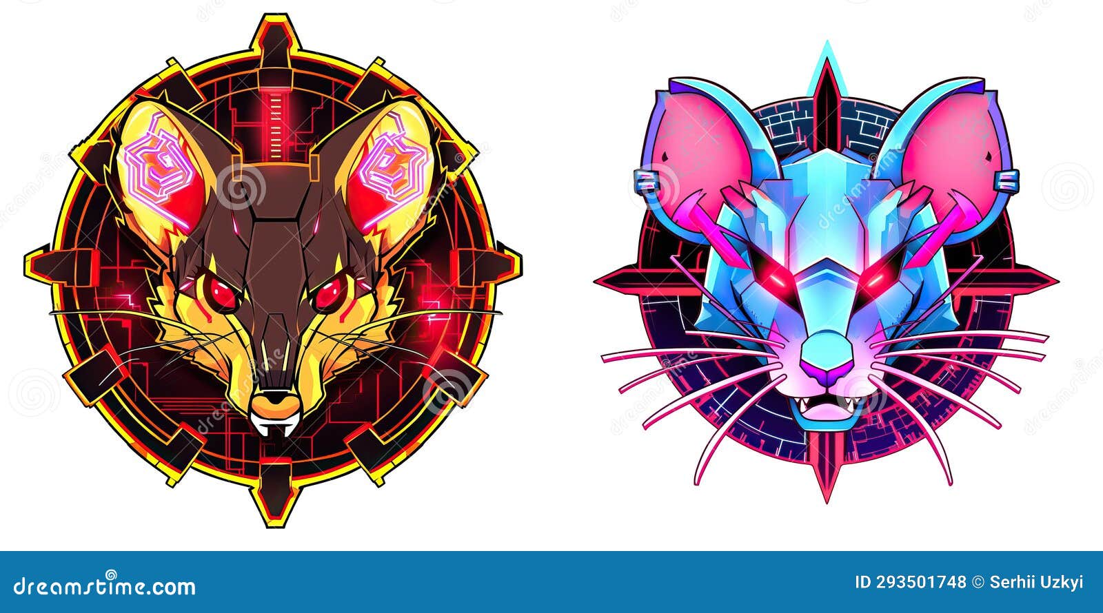 Stylish Cyberpunk Bat In 2D Logo Style AI Generated Royalty-Free Stock ...