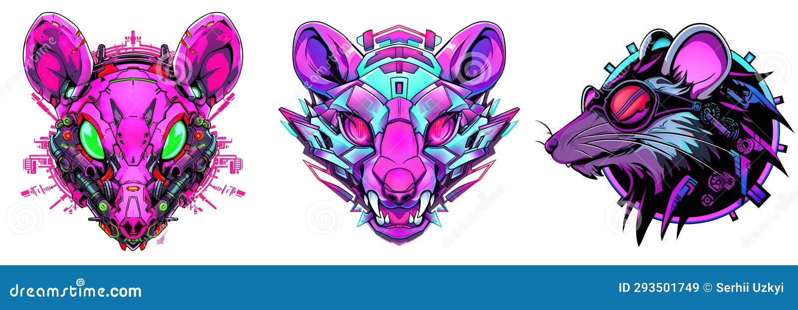 Stylish Cyberpunk Bat In 2D Logo Style AI Generated Royalty-Free Stock ...