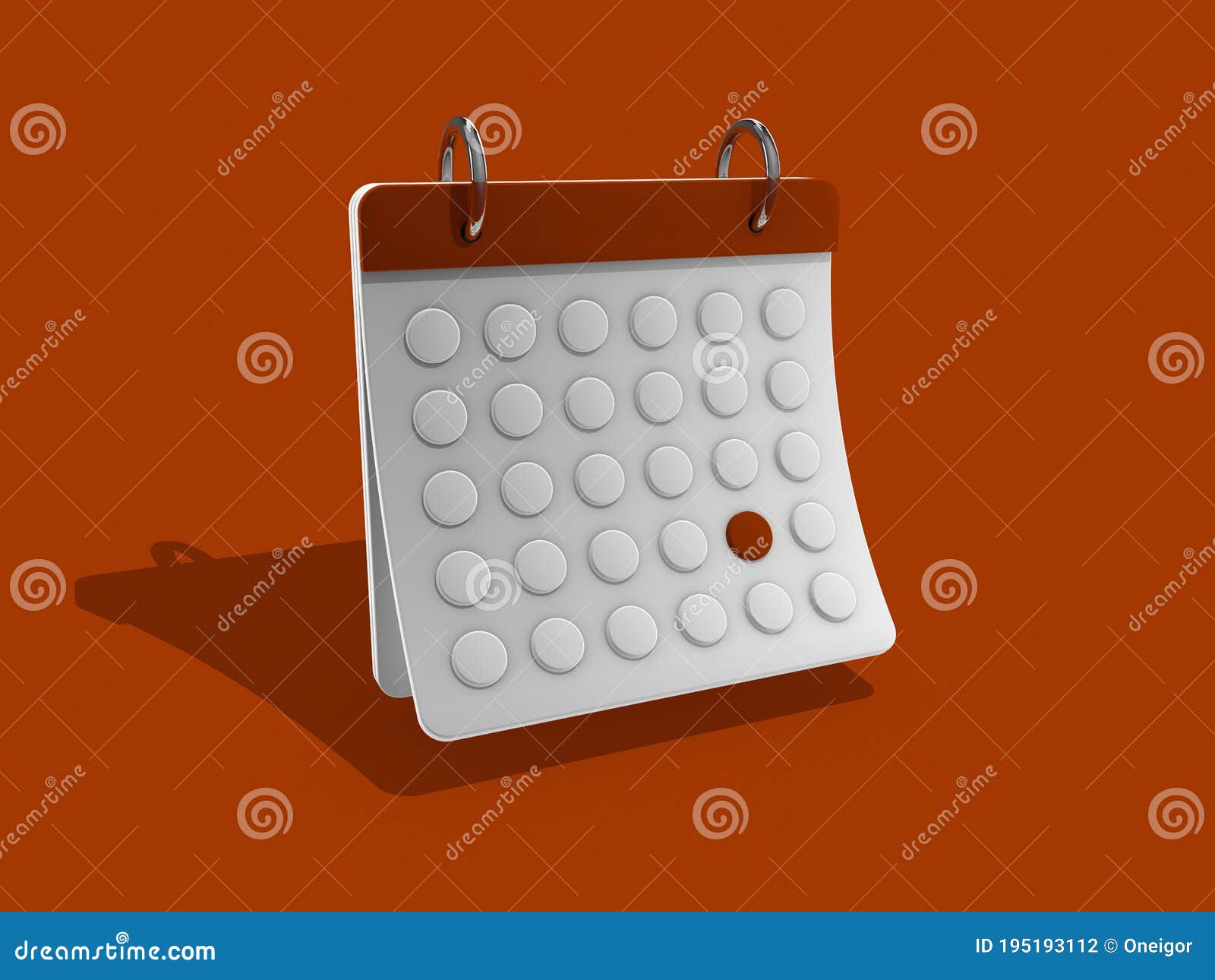 Stylish 3d Calendar on Brown Background. Minimalistic Design Stock ...
