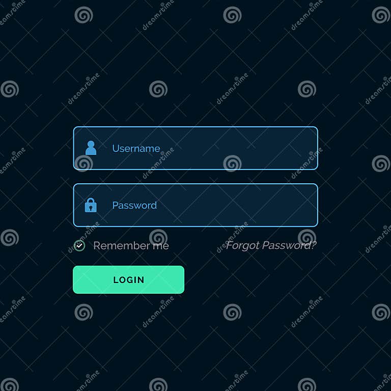 Stylish Dark Login Form Template Ui Design Stock Vector - Illustration ... Stylish Dark Login Form Template Ui Design Stock Vector - Illustration ...