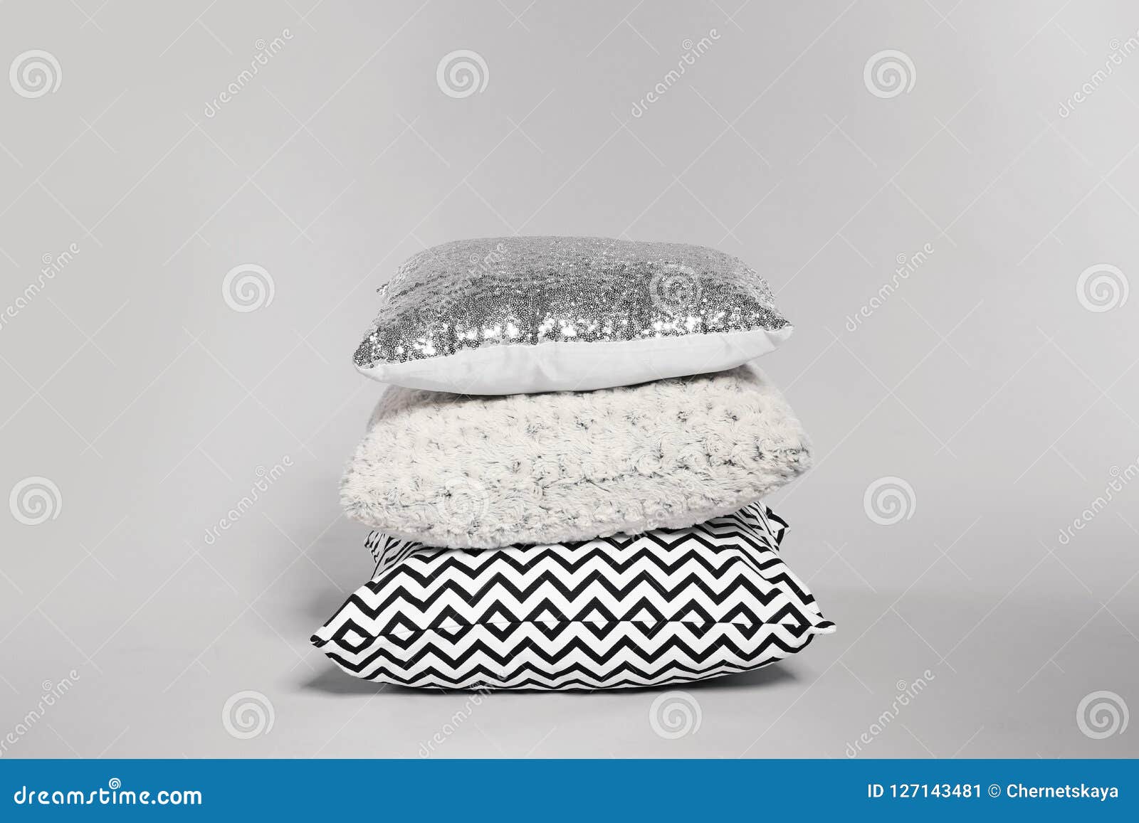 Stylish Decorative Pillows Stacked Stock Image - Image of cushion ...