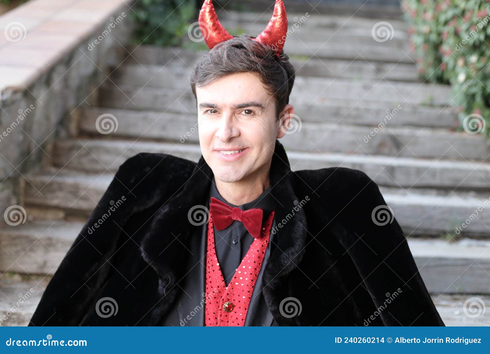 Stylish Demon Wearing Elegant Outfit Stock Photo - Image of cruel ...