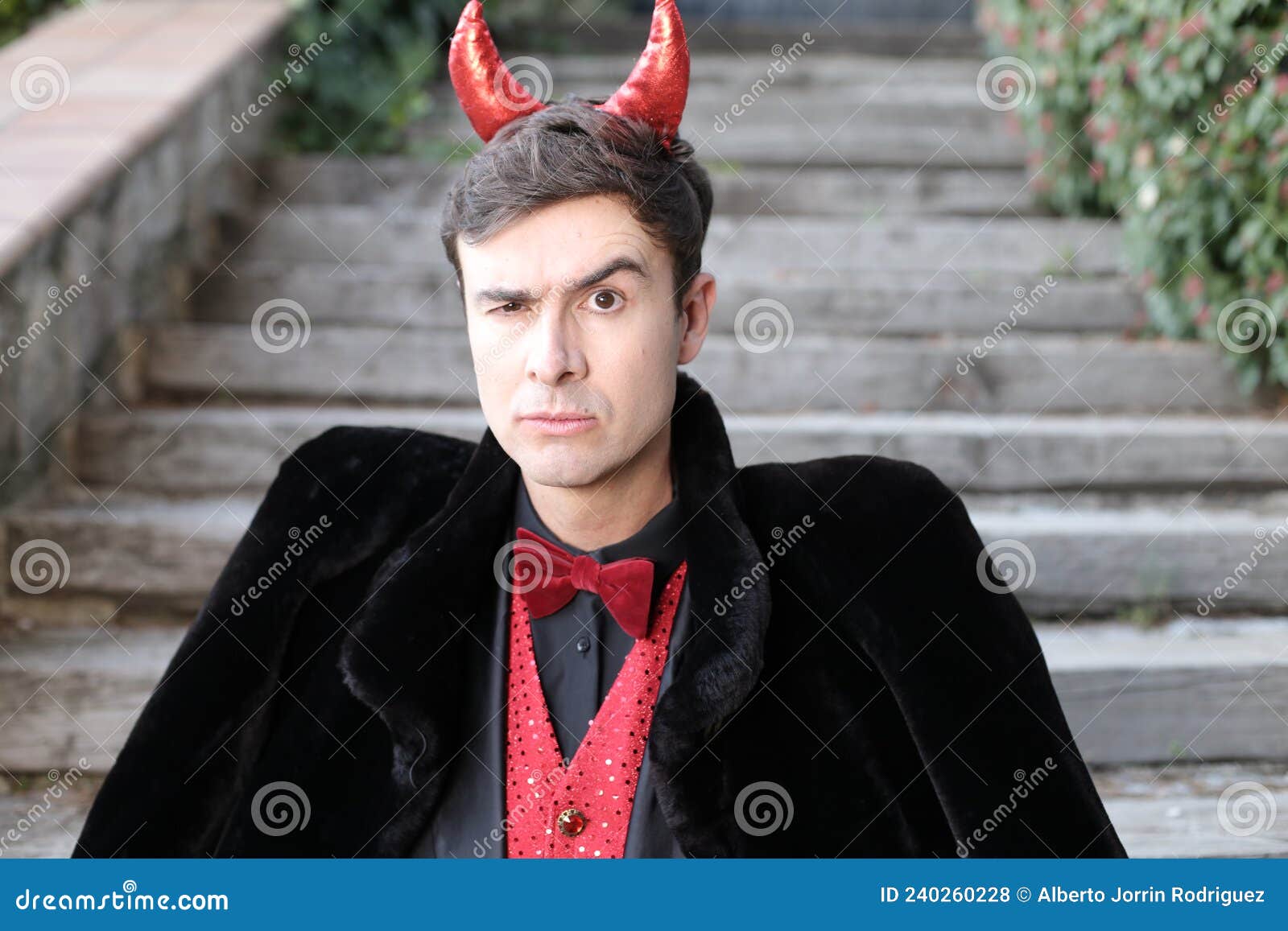 Stylish Demon Wearing Elegant Outfit Stock Photo - Image of haunted ...