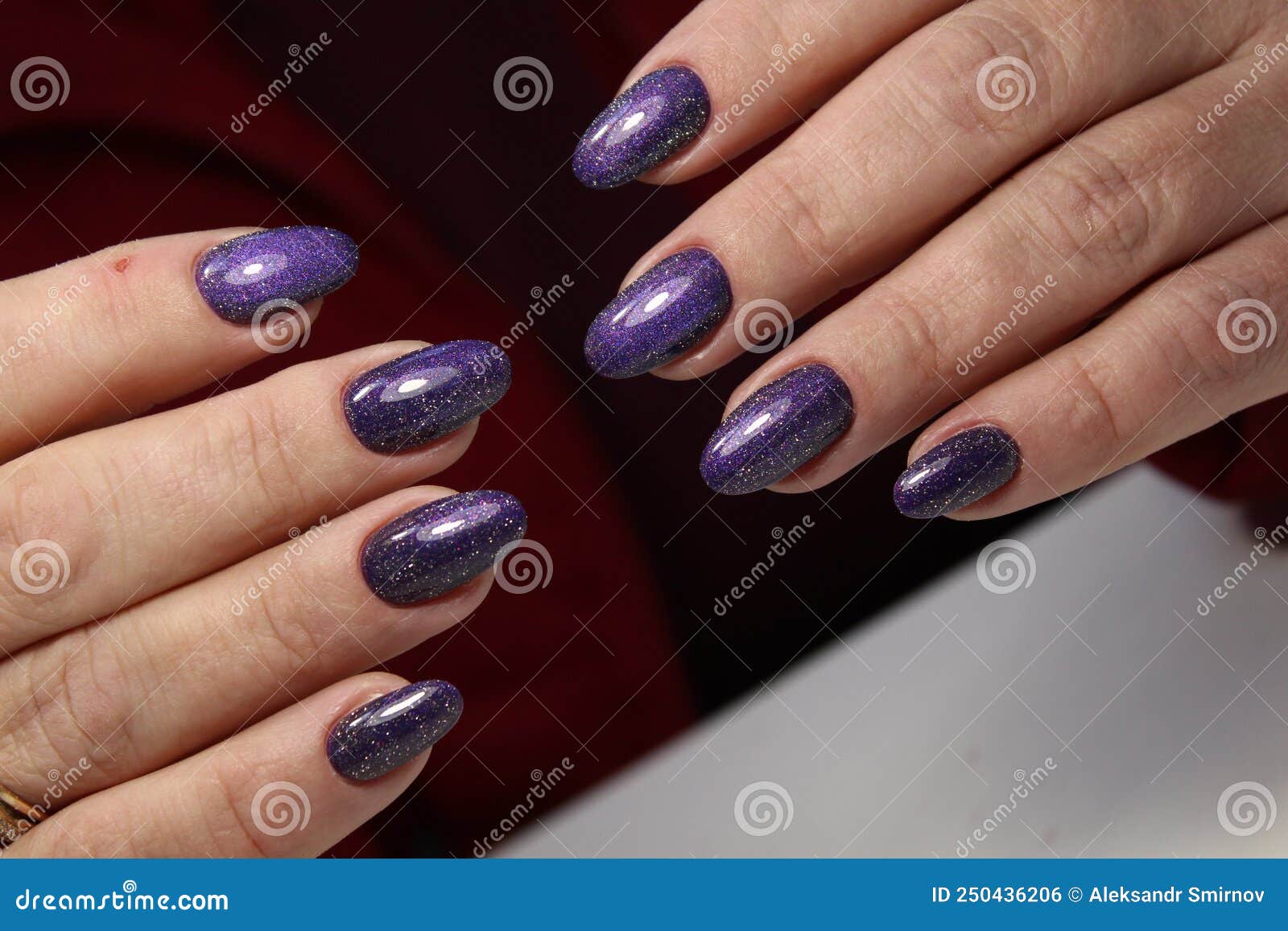 Stylish Design of Manicure on Beautiful Nails Stock Photo - Image of ...
