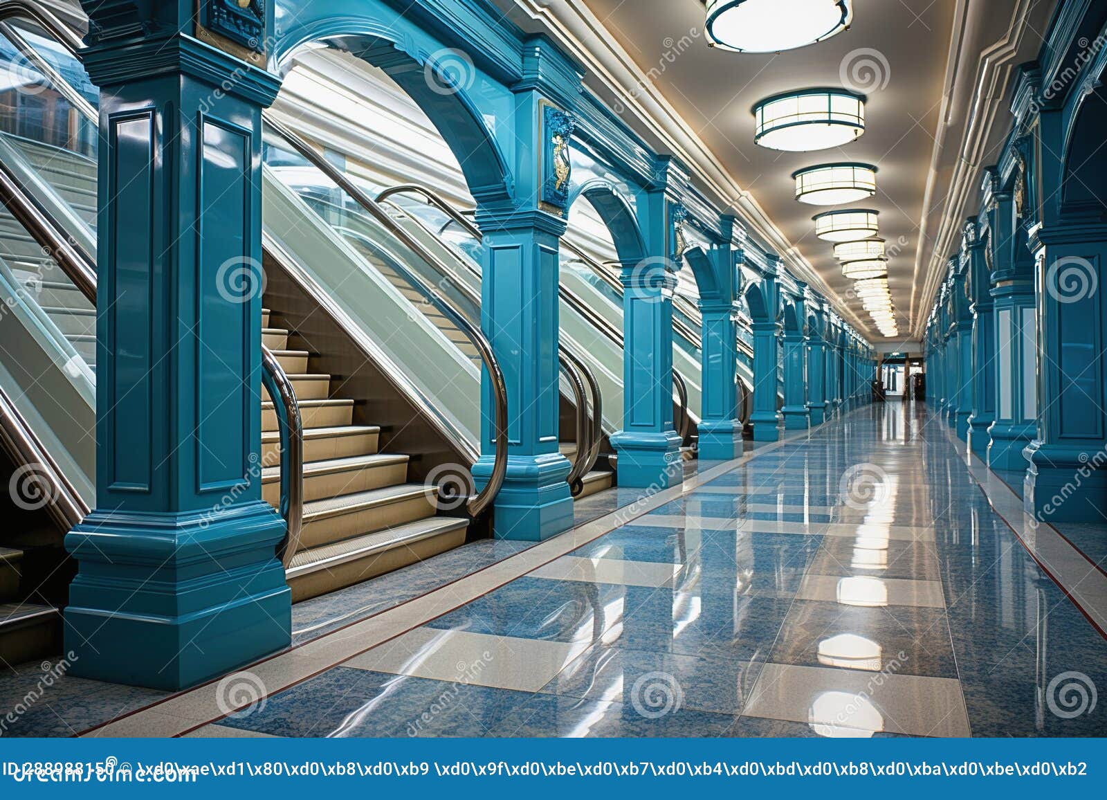 Stylish Design of a Modern Escalator. Stock Photo - Image of urban ...