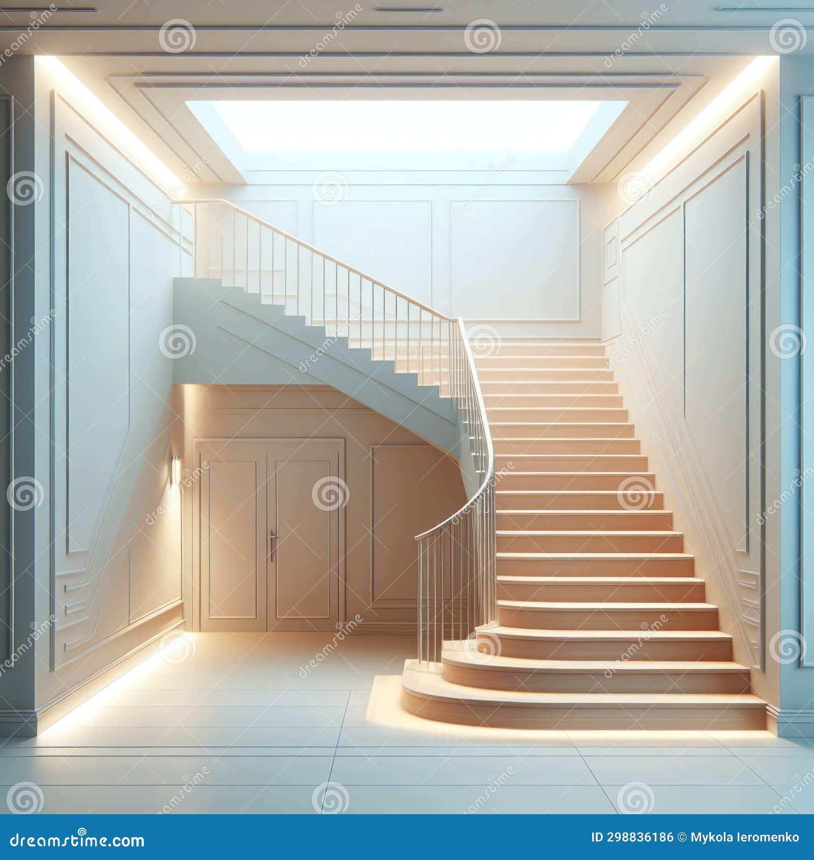 Stylish Design of the Staircase Going Up. Stock Illustration ...