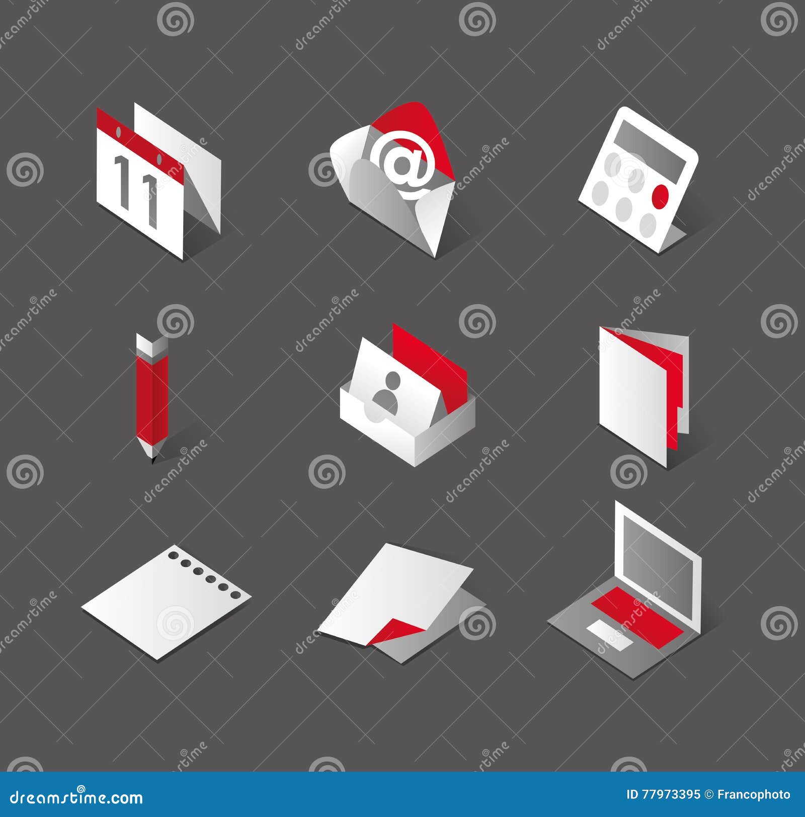 Stylish desktop icons stock vector. Illustration of element - 77973395