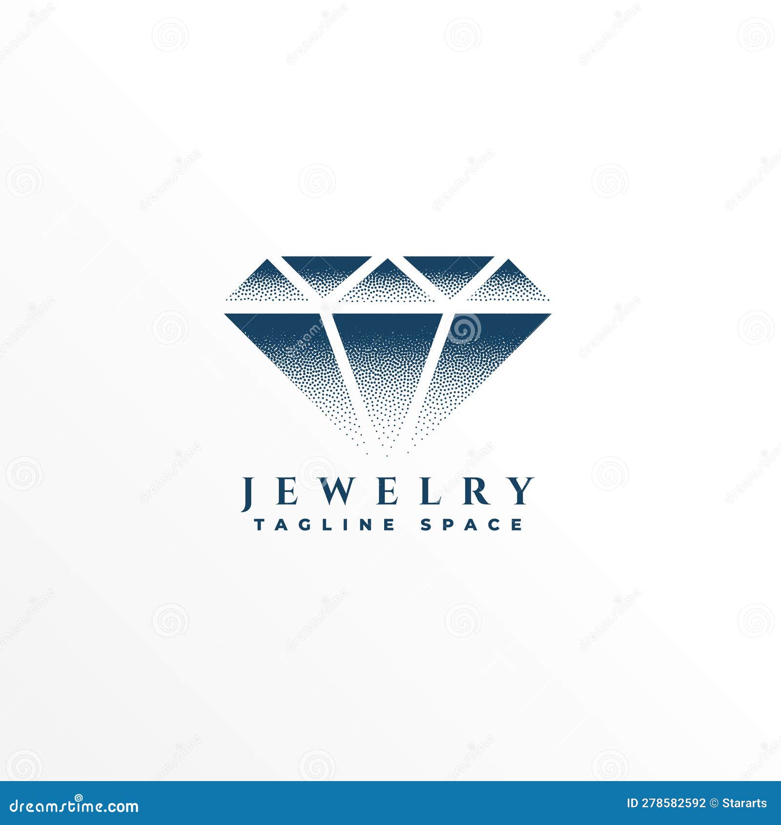 Stylish Diamond Jewelry Logo Template Design with Tagline Space Vector ...
