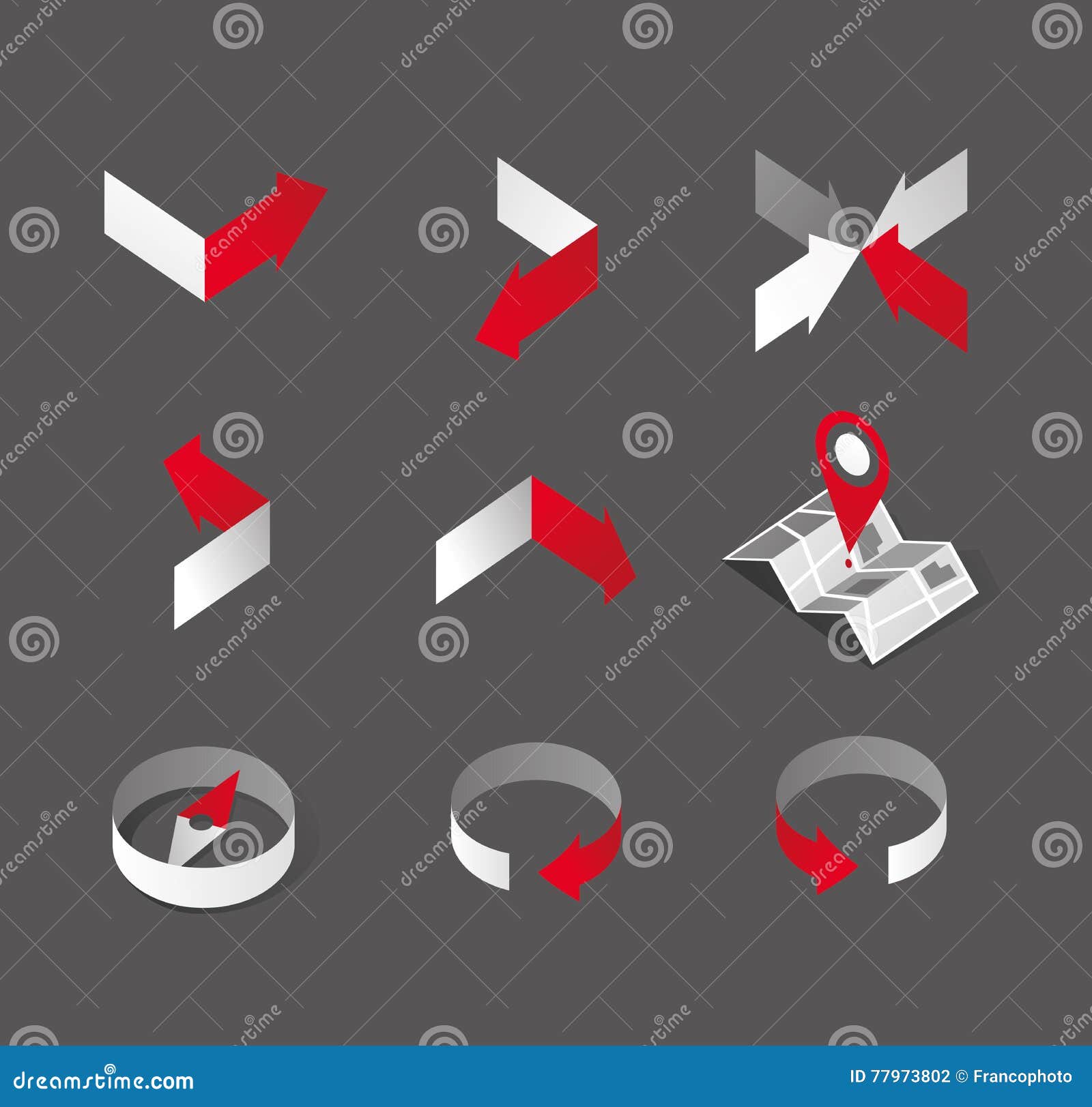 Stylish Direction Signs and Icons Stock Vector - Illustration of vector ...