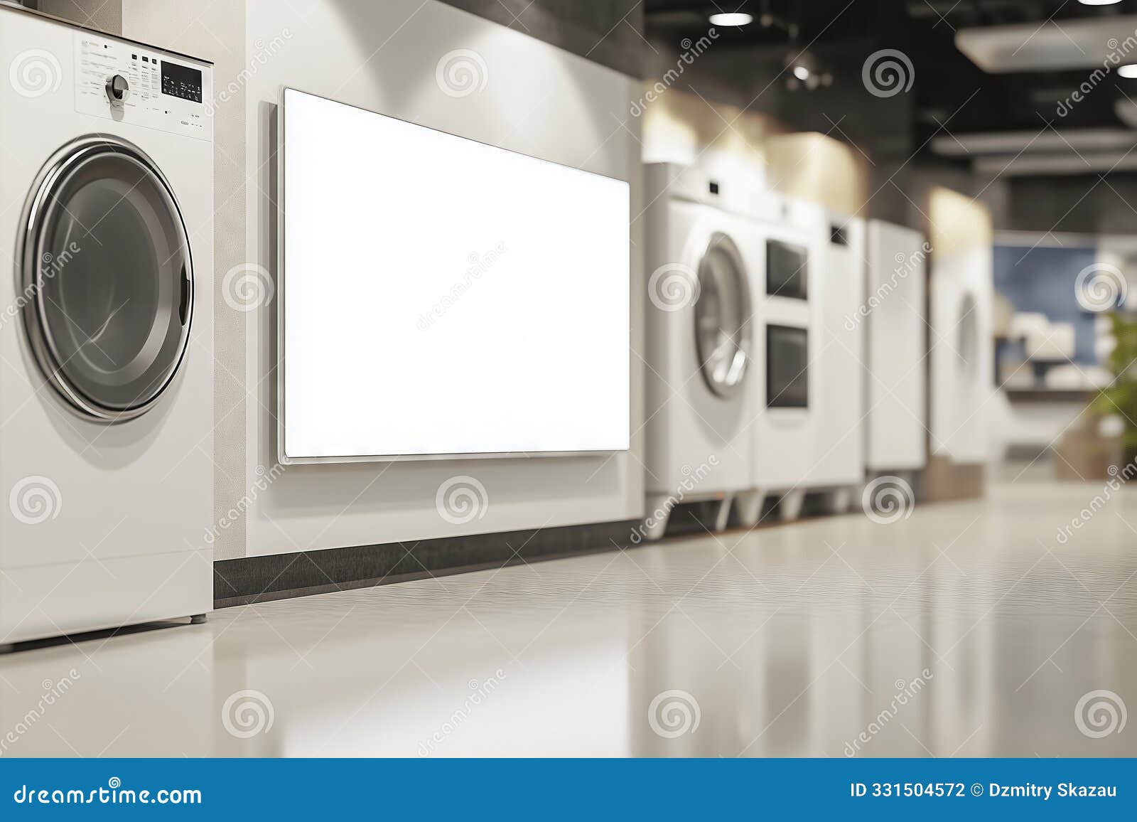 A Stylish Display of Home Appliances with an Empty Board for Showcasing ...