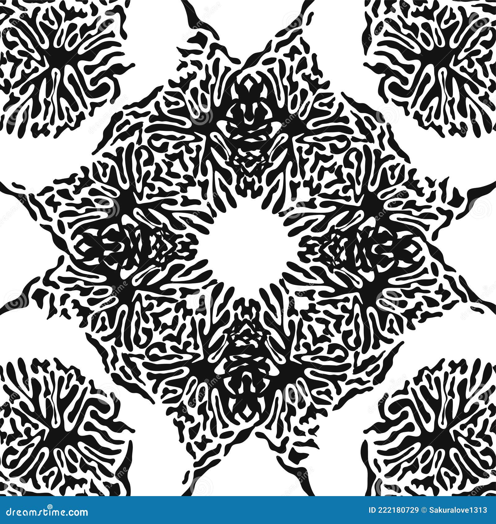 Stylish Doodle Seamless Pattern with Splash Pattern Black on White ...