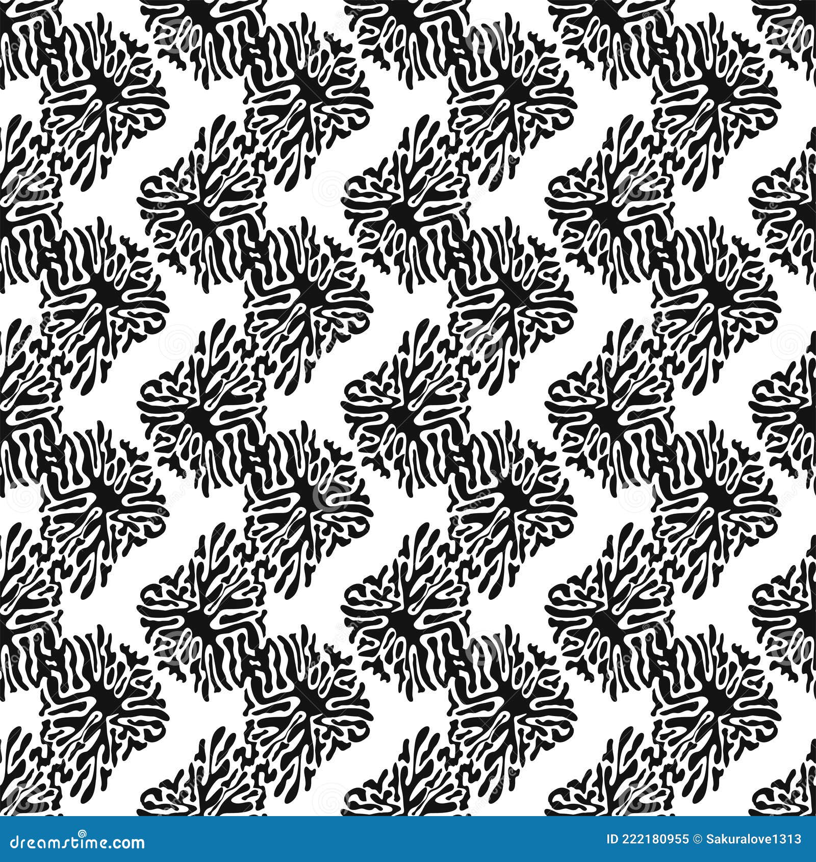 Stylish Doodle Seamless Pattern with Splash Pattern Black on White ...