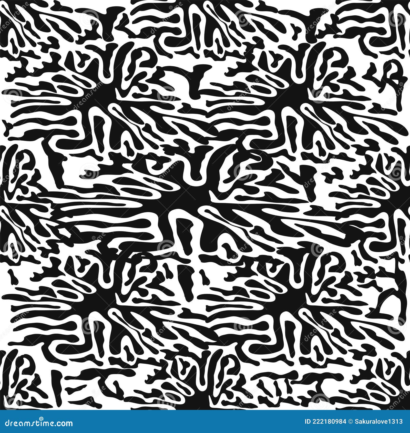 Stylish Doodle Seamless Pattern with Splash Pattern Black on White ...