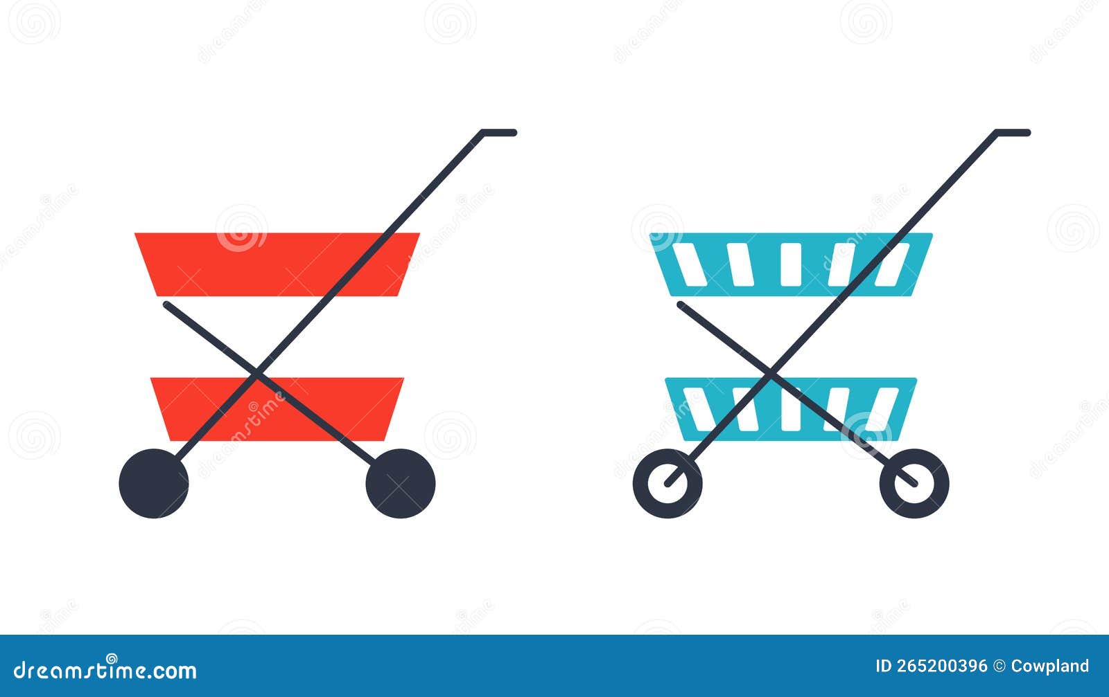 Stylish Double-deck Shopping Cart Stock Vector - Illustration of design ...