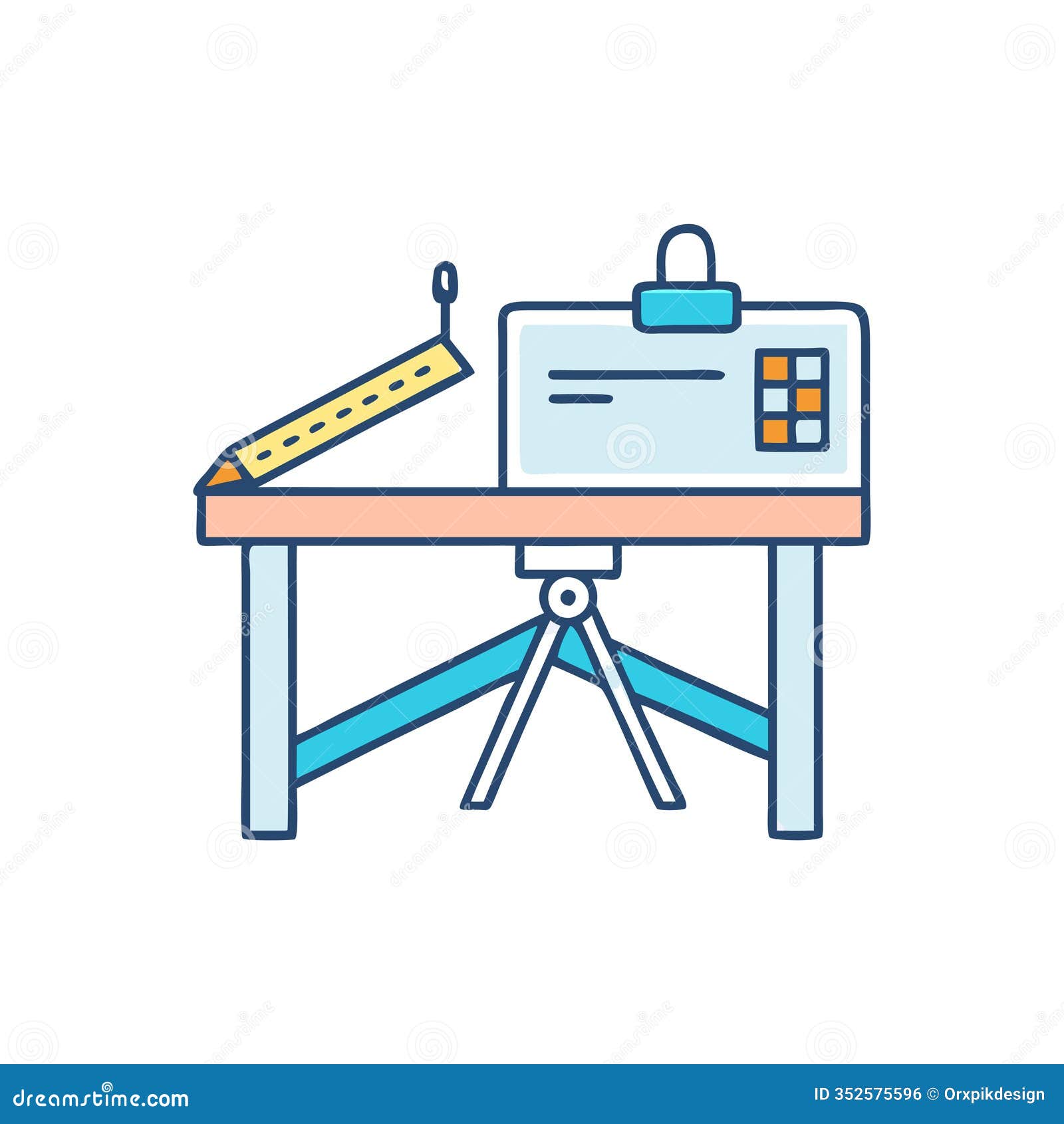 Stylish Drafting Table for Organized Creativity Stock Illustration ...