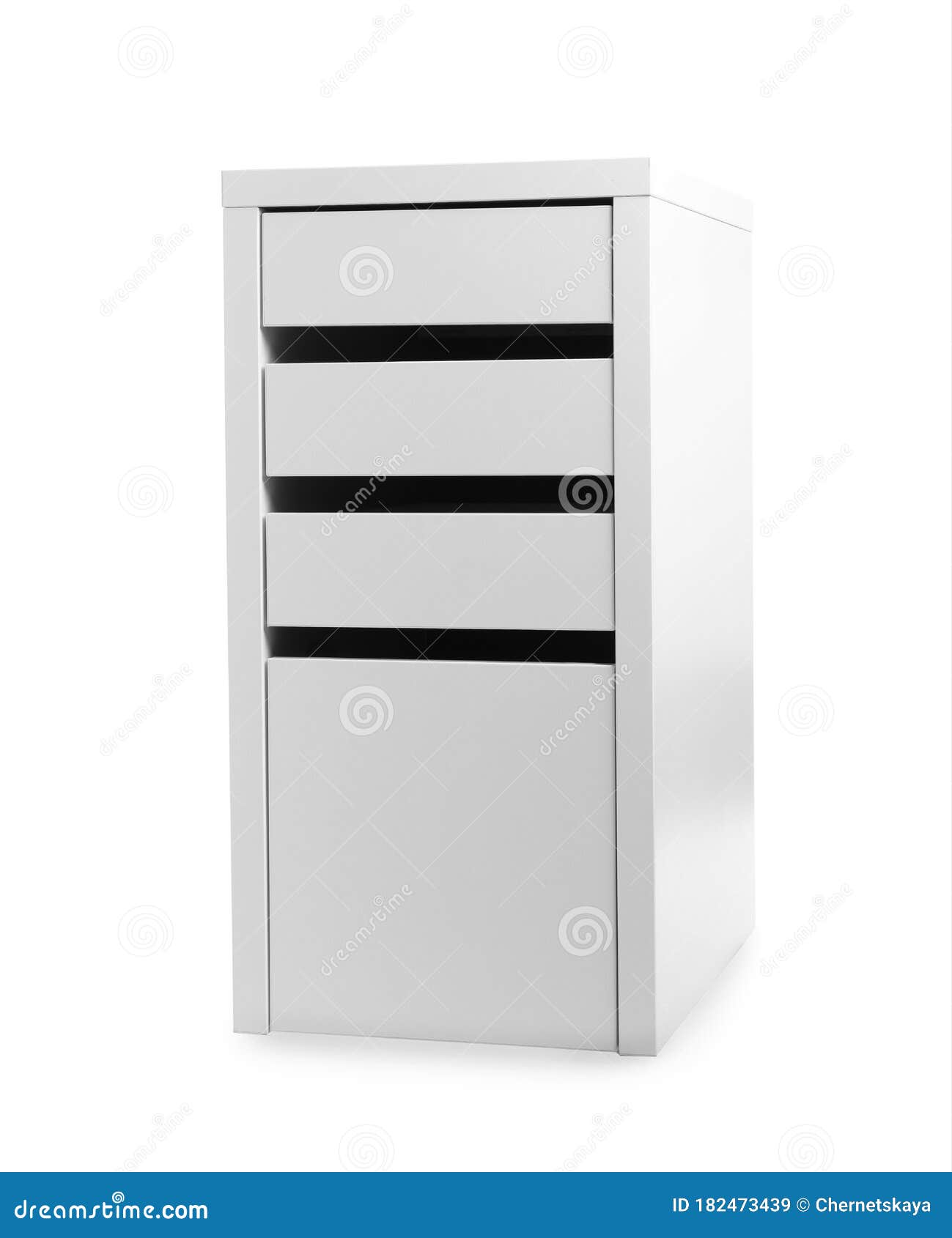Stylish Drawer Unit with Wheels Isolated Stock Image - Image of style ...