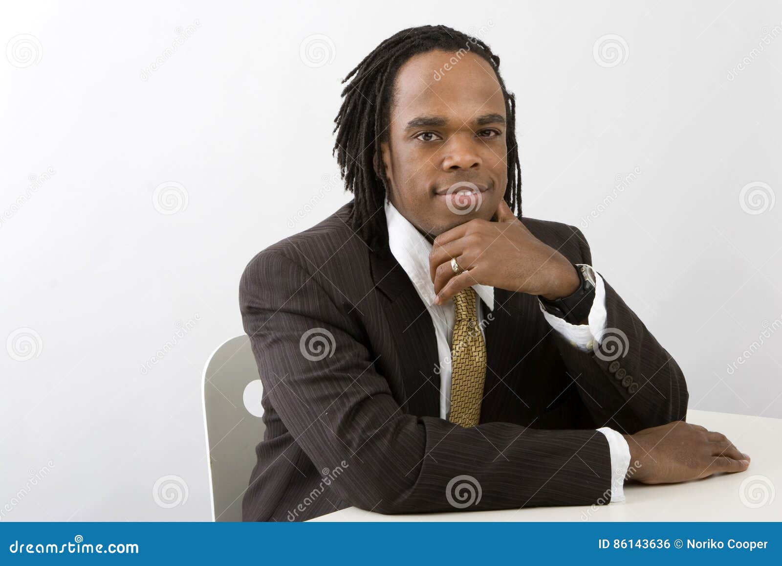 Stylish Dreadlocks Businessman Isolated on White. Stock Photo - Image ...