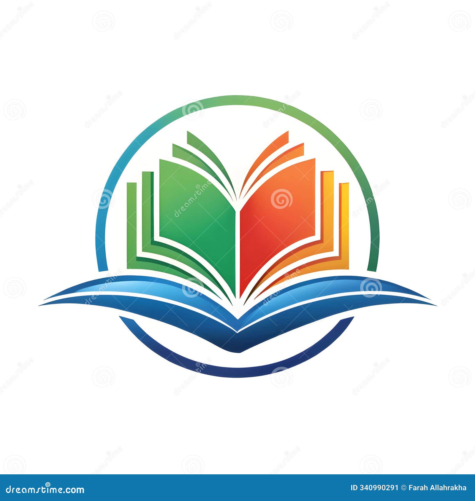 "Stylish Educational Logo Featuring a Book Stock Illustration ...