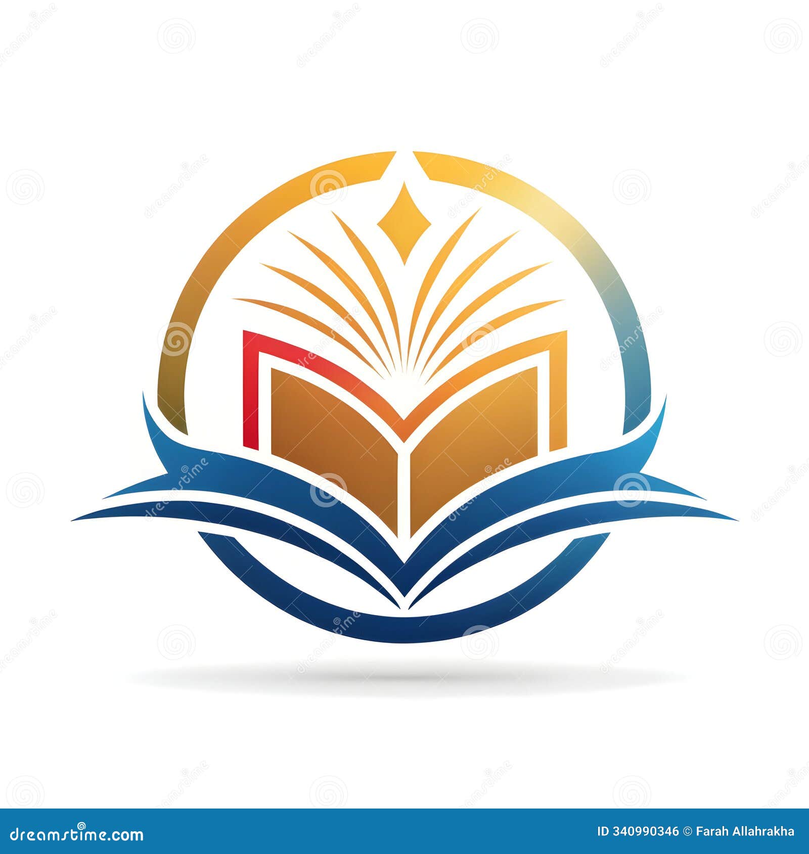 "Stylish Educational Logo Featuring a Book Stock Illustration ...