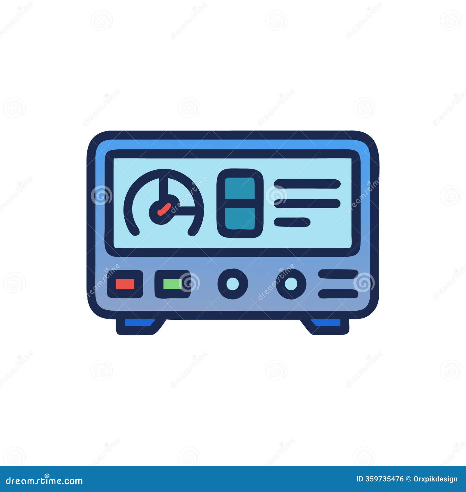 Stylish Electronic Dashboard Display for Modern Cars Stock Illustration ...