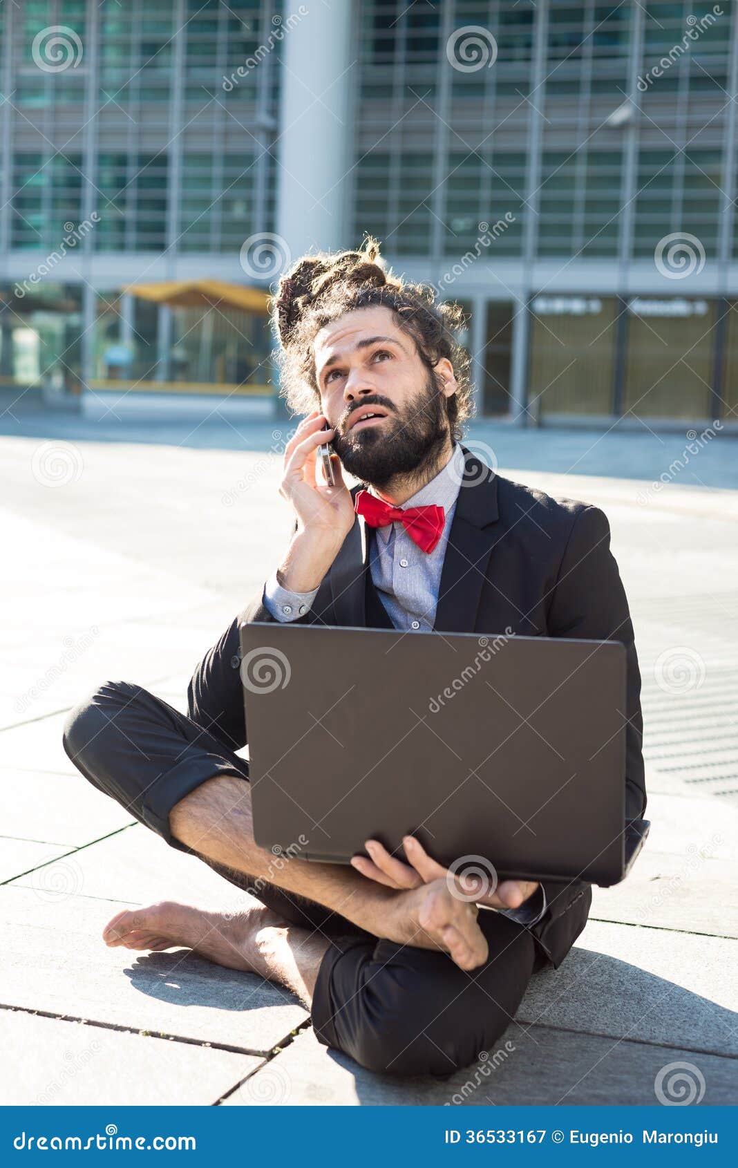 Stylish Elegant Dreadlocks Businessman Stock Image - Image of computer ...